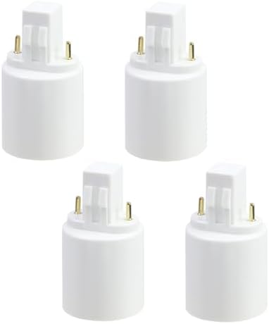 E-Simpo 4pcs 4-Pin GX24Q to E26/E27 Light Socket Adapter CFL G24Q 4P ...
