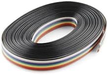 DEPOKE 1m 10 Core Rainbow Color Flat Ribbon Wire Cable (1 Meter) 1Meter ...