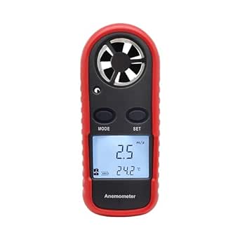 Amazon.co.jp: Anemometer, Wind Speed Thermometer Outdoor Air Flow Meter ...