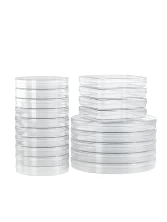Pack of 20 Plastic Disposable Round Culture Boxes - Sterile Petri ...