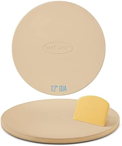 Unicook 12 Inch Round Pizza Stone, Heavy Duty Cordierite Baking Stone ...