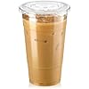 Amazon.com: Fit Meal Prep 100 Pack 24 oz Clear Plastic Cups with Flat ...