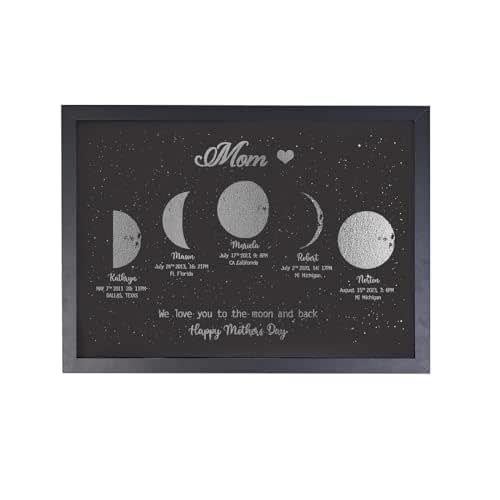 Amazon.com: Personalized Moon Phase Frame Sign for Mom, Custom Birthday ...