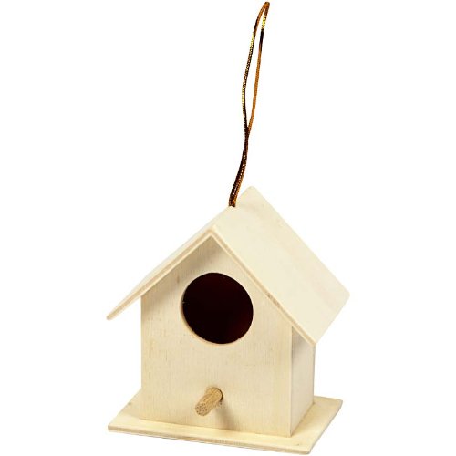 Creativ 1-Piece Wooden Mini Square Bird House Poplar : Amazon.co.uk ...