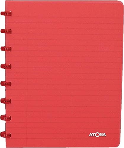 Atoma - A5 Ring Notebook - 8mm Ruled with Margin - 72 Detachable Sheets (144 Pages) - Recyclable ...