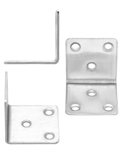 QWORK 12 Pcs Stainless Steel Angle Brackets – 40 x 40 x 40 mm, 2 mm ...