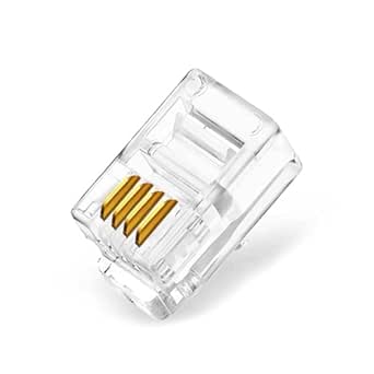 JODROAD 50Pack Telephone Modular Plug RJ9/RJ10 4P4C Connectors for ...