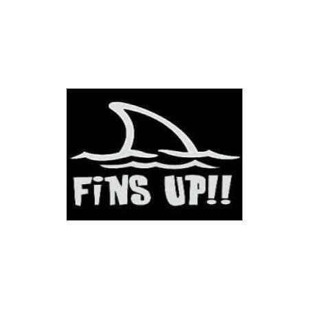 Amazon.com: Fins Up! - 5 3/4" x 3 3/4" die cut vinyl decal for window ...