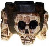 Amazon.com: Black Ash Tray Day of the Dead Skull Hand-Painted Skeleton ...