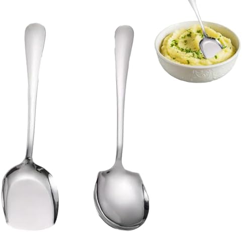 6 Pcs Large Serving Spoons, Buffet Serving Spoon Stainless Steel, Long ...