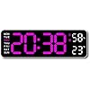 LZYWOD 13" Large Digital Wall Clock With Calendar, LED Display, Remote ...