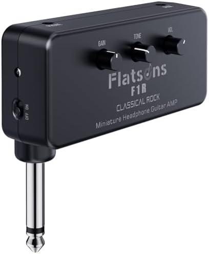 Amazon.com: Flatsons F1R Mini Guitar Headphone Amp, Distortion Timbre ...