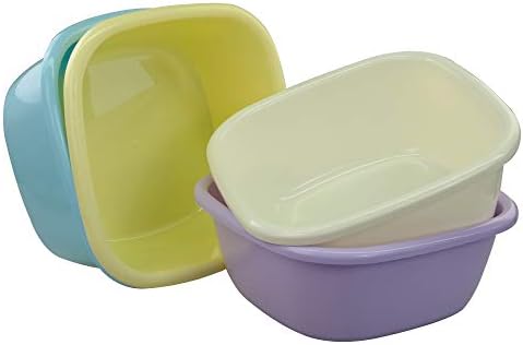 Jekiyo 8 L Square Washing Up Bowl Set of 3, Plastic Small Wash Bowl ...