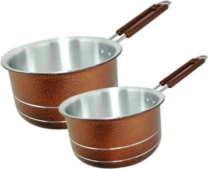 Buy Bartan Star Brown Aluminium Saucepan/Tea Pan 1000ml & 1500 ml ...