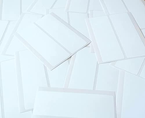 Pack of 44, 90x30mm Rectangle, White Plastic Labels, Permanent Adhesive ...
