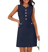 MEROKEETY Women's V Neck Ribbed Knit Midi Dress Short Sleeve Button ...