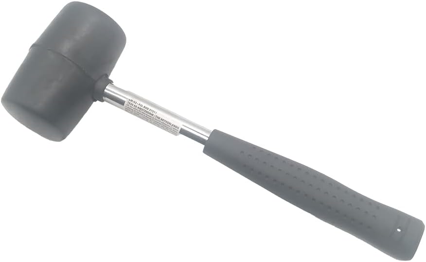Black Large Heavy-Duty Rubber Mallet Hammer with Easy Grip Metal Handle ...