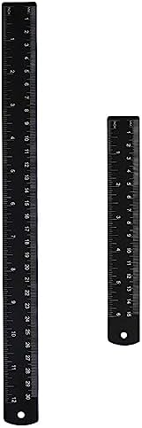 ALLY-MAGIC 2Pcs Metal Ruler Stainless Steel Ruler Metal Ruler Kit with ...