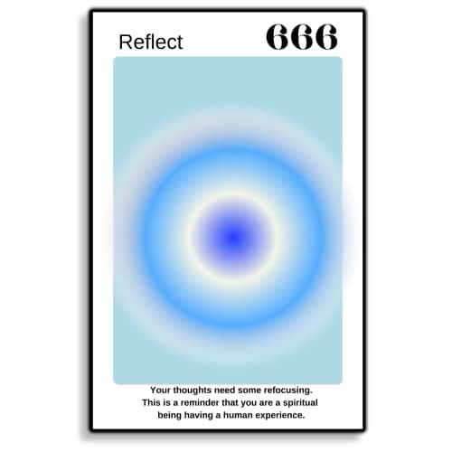 Amazon.com: Angel Number 666 Poster Print for Room Aesthetic Aura ...