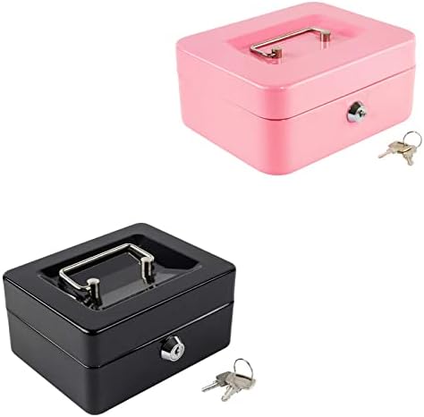 Amazon.com : KYODOLED Cash Box with Money Tray,Small Safe Lock Box with ...