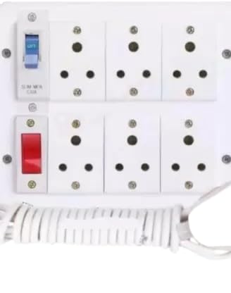 BAHUL 4 Meter Long Wire Extension ISI Parts 6 Socket Extension Boards ...