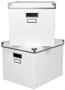 Amazon.com : Ikea Kassett Magazine Box Storage With Lid, White - 2 Pack ...