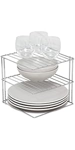 simplywire – 3 Tier Plate Racks – Pack of 2 Kitchen Cupboard Organisers ...