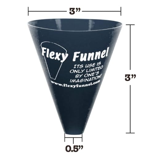 Flexy Funnel Embudo de silicona negra (3 pulgadas) Embudo plegable para ...