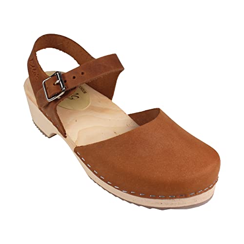 Lotta From Stockholm Swedish Low Wood Clogs - Brown Oiled Nubuck ...