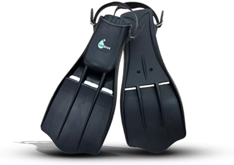 Leodive Rubber Jet Swimming Fins - Adjustable Open Heel, High Push ...