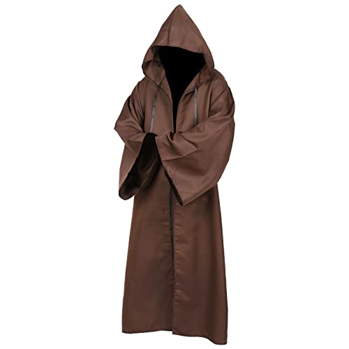 SINSEN Adult Jedi Robe Hooded Cloak Costume SW Obi Wan Kenobi Cape ...