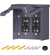 WILAWELS Outdoor Electrical Outlet Box with 20 Amp WRTR GFCI Receptacle ...