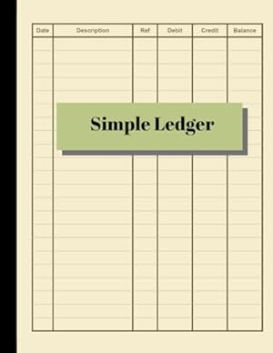 6 Column Ledger Book: Large Simple Six Column for Bookkeeping and ...
