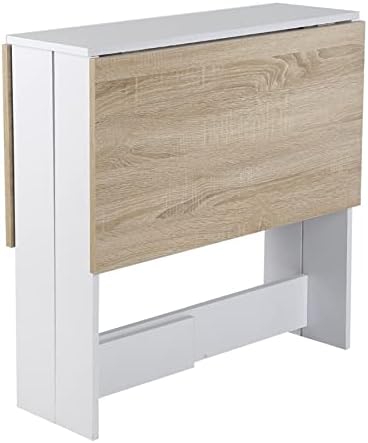 SoBuy Table Pliante avec 2 Abattants et 3 étagères de Rangement, Table ...