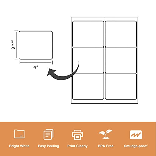 Snapklik.com : 3 1/3 X 4 Labels - 6 Up Self Adhesive Shipping Labels ...