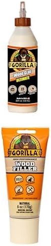 Bundle of Gorilla Ultimate Waterproof Wood Glue, 18 Ounce, Natural Wood ...
