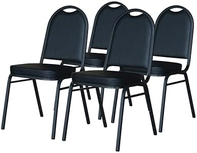 Amazon.com: CenPro Commercial Black Stacking Chair with Padded Seat and ...