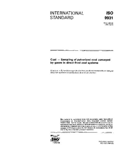 ISO 9931:1991, Coal - Sampling of pulverized coal conveyed by gases in ...