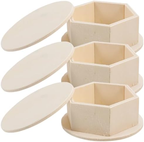 Amazon.com: Cabilock 9pcs Unfinished Wood Boxes Treasure Boxes with Lid DIY Storage Case ...