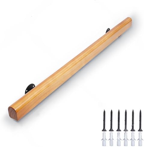 Non-Slip Wood Handrails for Indoor Stairs, Barrier-Free Staircase Grab ...