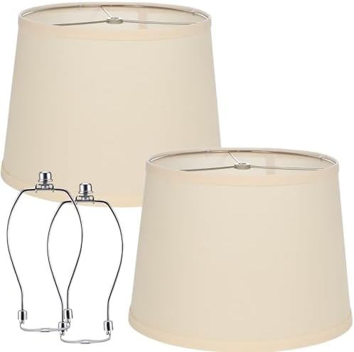 LIGHTACCENTS Light Beige Drum Lamp Shades Set of 2 – Natural Linen ...