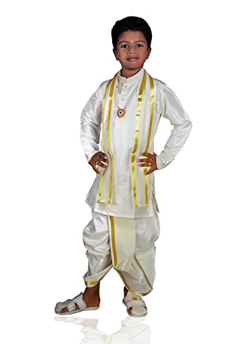 Traditional Silk Pancha,Kurtha with Angavasthiram for 6 Year Boys ...