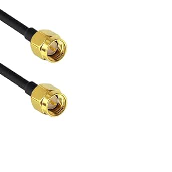 NISTECH RG 174 SMA Male to SMA Male (40cm/Pack of 2) RG-174 Low Loss Coaxial RF Cable, Jumper ...