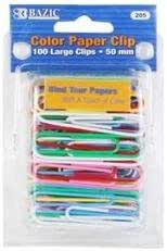 Amazon.com : BAZIC Jumbo (50mm) Color Paper Clips (100/Pack) : Office ...
