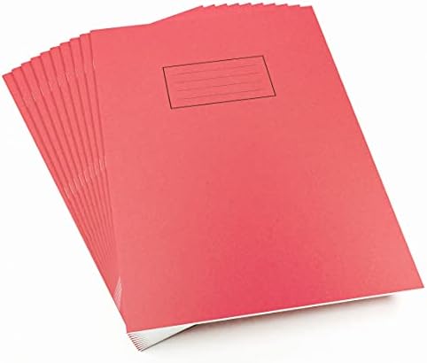 Silvine A4 Red Exercise Book, Lined With Margin - 80 Pages (Pack of 10 ...