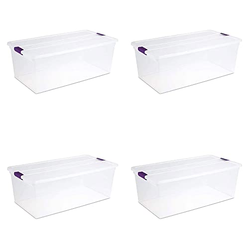 Snapklik.com : Sterilite 110 Qt ClearView Latch Storage Box, Stackable Bin