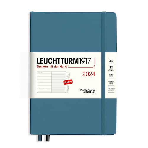 LEUCHTTURM1917 - Weekly Planner & Notebook 2024 with extra booklet ...
