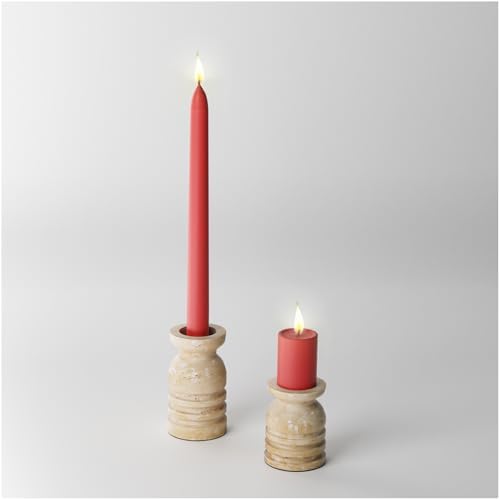 Amazon.com: Marble Taper Candle Holder,Travertine Stone Candlestick ...