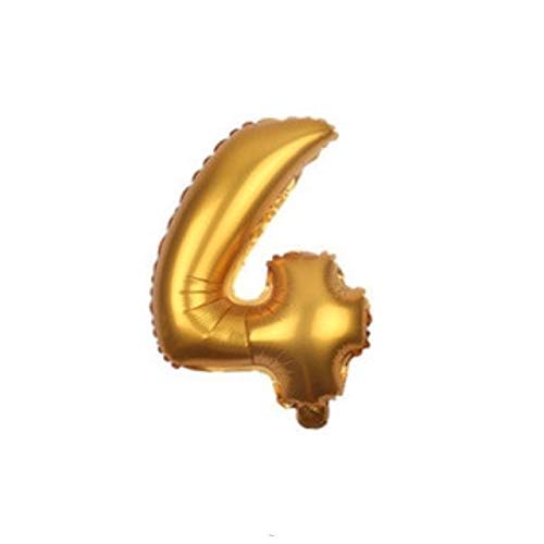 16 inch Gold Number 4 Foil Balloon Number Four Foil Balloon Party ...