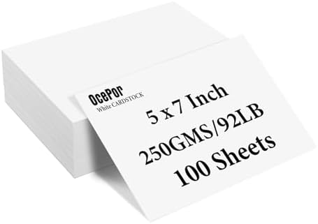 Amazon.com : CreGear 40 Sheets White Cardstock 5x7 Cardstock Paper ...